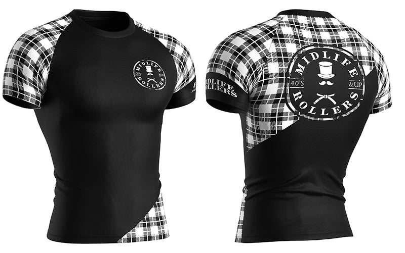 Midlife Rollers Ranked White Belt Short Sleeve V3.0 Rashguard